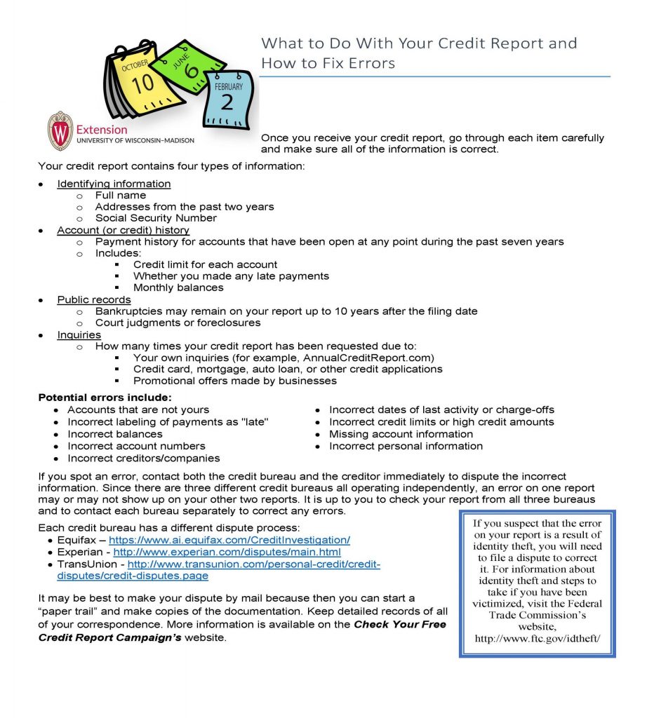 Fix Errors on Your Credit Report – Financial Education